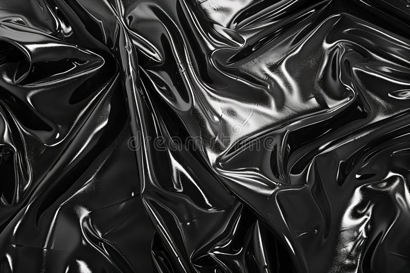 Black and White Image of Shiny Plastic Fabric, Dramatic Lighting ...