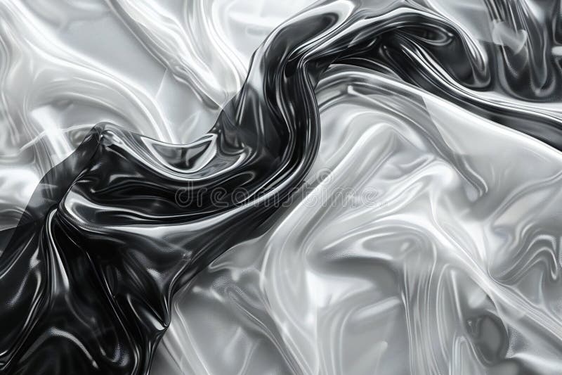 Black and White Image of Shiny Plastic Fabric, Dramatic Lighting ...