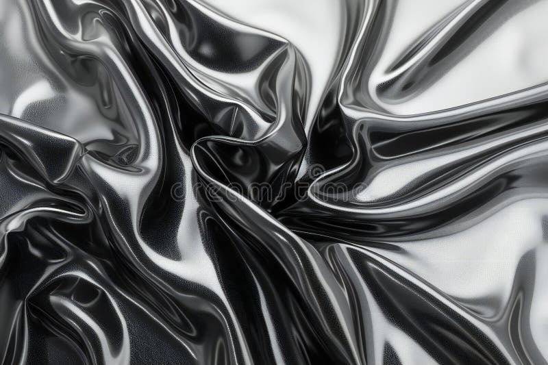 Black and White Image of Shiny Plastic Fabric, Dramatic Lighting ...