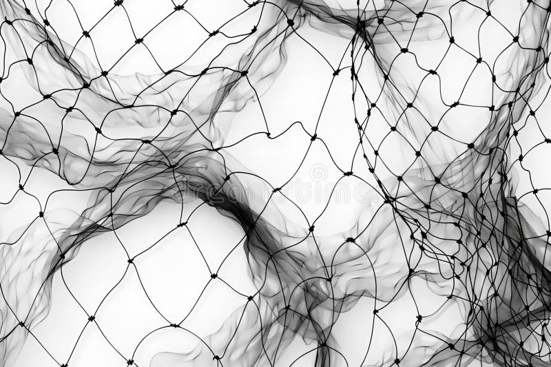 A Black and White Line Drawing of Fish Net Texture, on a Solid ...