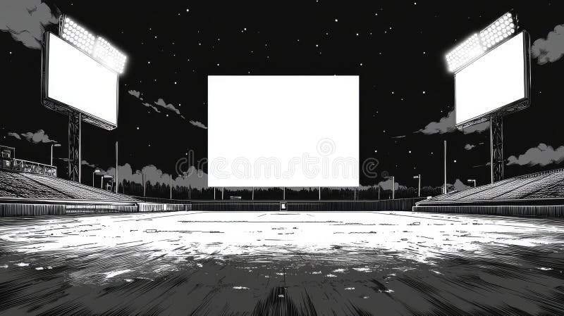 Vintage Baseball Stadium Illustration Stock Photos - Free & Royalty ...