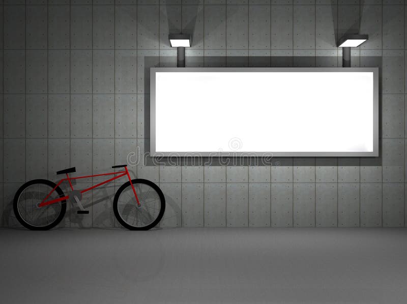 Illustration of a Blank Advertisign Sign at Night Stock Illustration ...