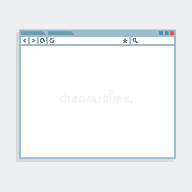 Blank Web Browser Window with Tab, Toolbar and Search Field. Modern ...