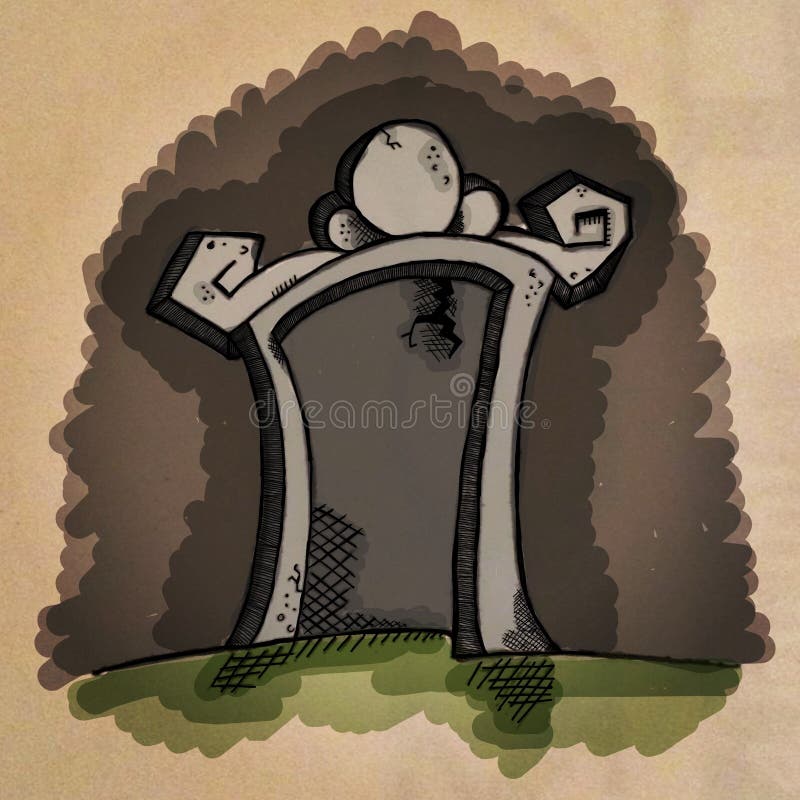 Blank Cartoon Tombstone stock illustration. Illustration of concrete ...