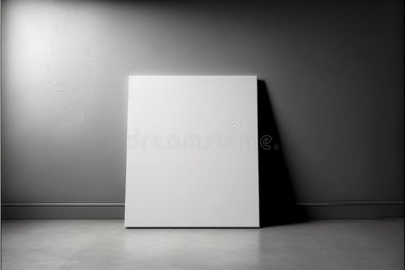 Blank Square Canvas Leaning Against a Gray Wall, Arts & Architecture ...