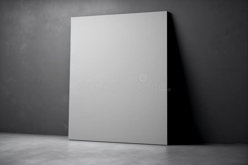 Blank Square Canvas Leaning Against a Gray Wall, Arts & Architecture ...