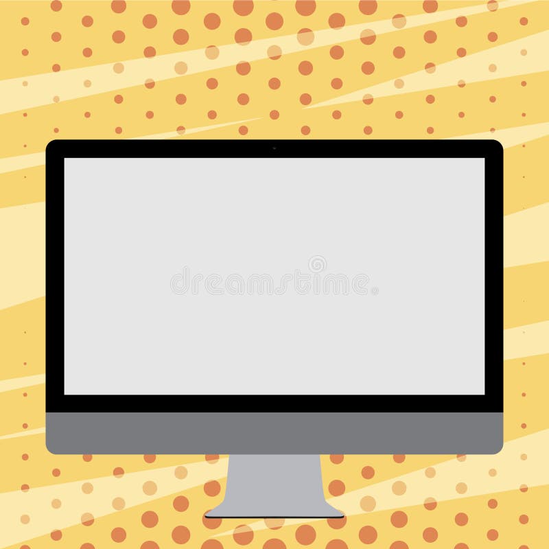 Illustration of Blank White Computer Monitor Mounted on Stand. Flat ...