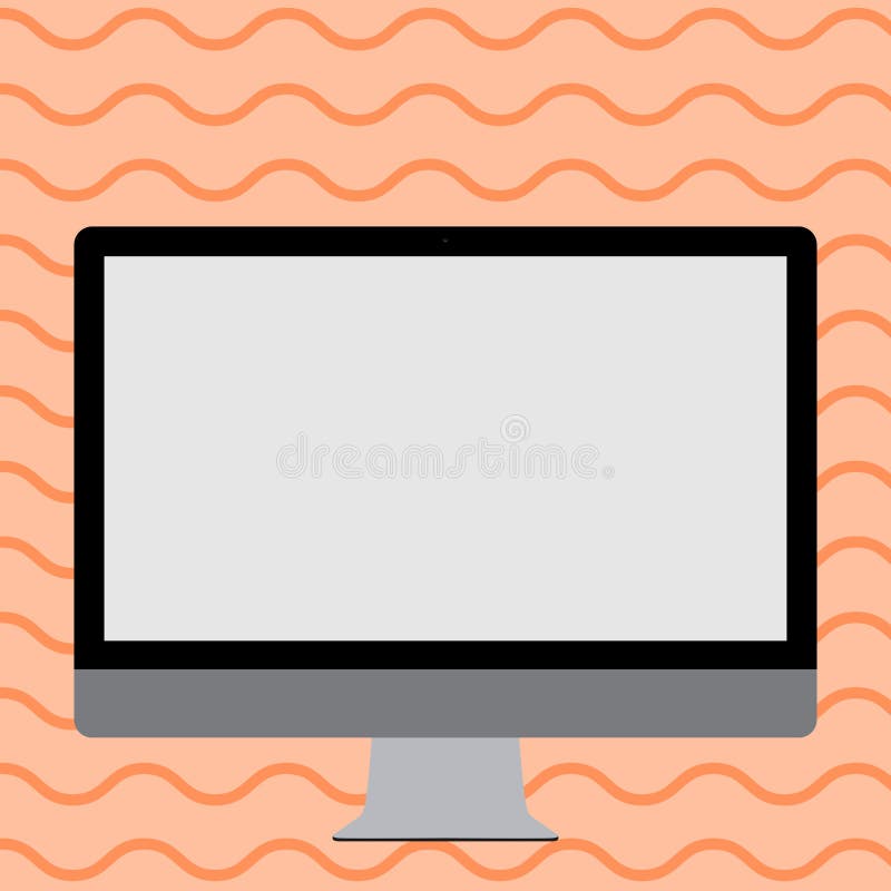 Illustration of Blank White Computer Monitor Mounted on Stand. Flat ...