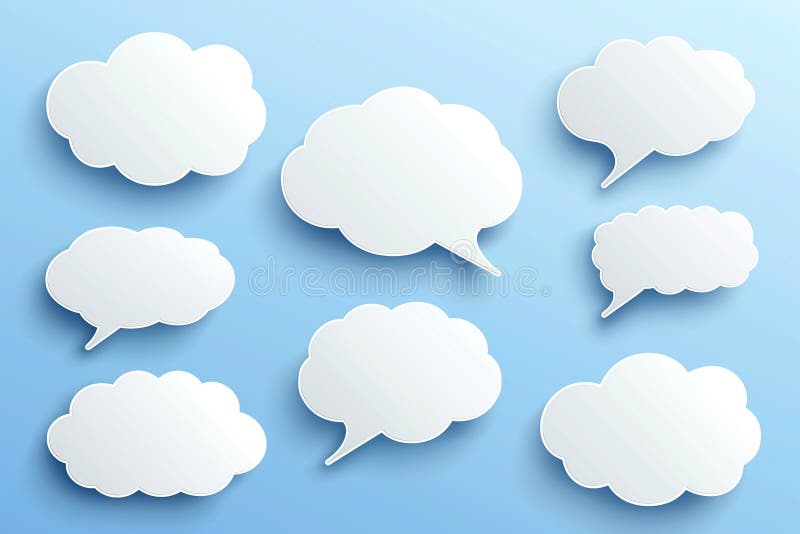 Illustration of Blank White Speech Bubbles for Communication Concepts ...