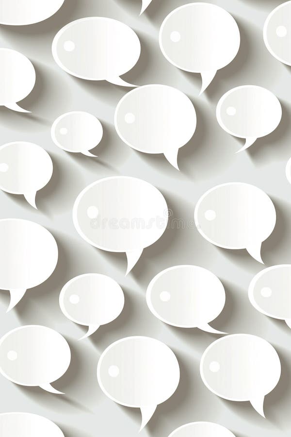 Illustration of Blank White Speech Bubbles for Communication Concepts ...