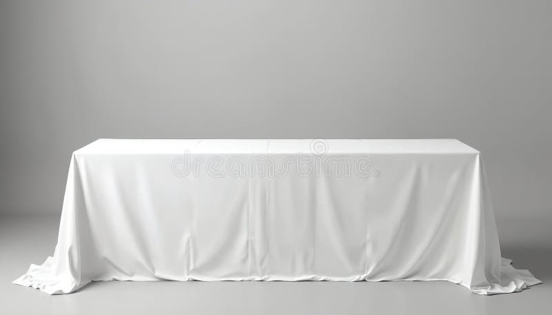 Illustration of Blank White Tablecloth on Table. Perfect for Trade Show, Exhibition, Conference ...