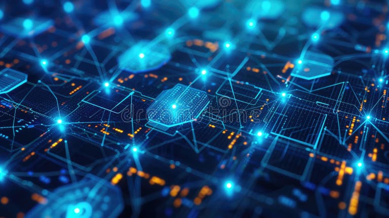 Illustration of Blockchain Cryptography Technology with Validation ...