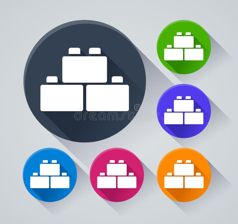 Building circle icons set stock vector. Illustration of urban - 107364960