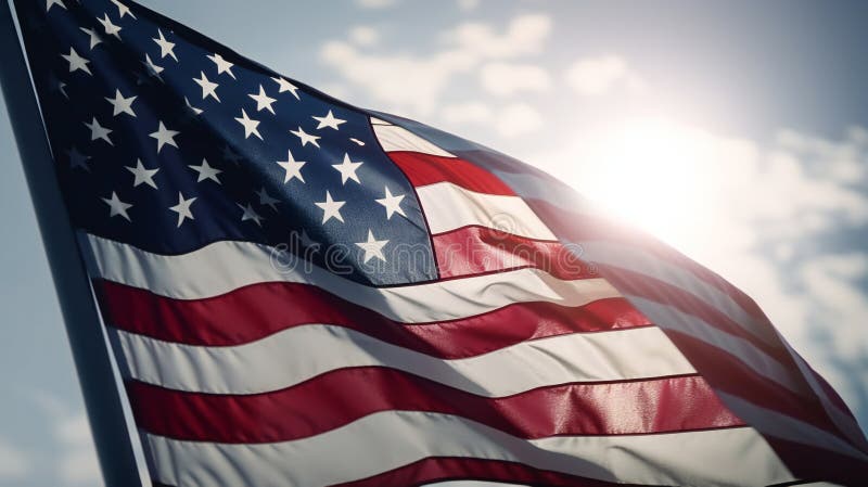 Blowing Flag, Creative Digital Illustration, Travel, Flags Stock ...