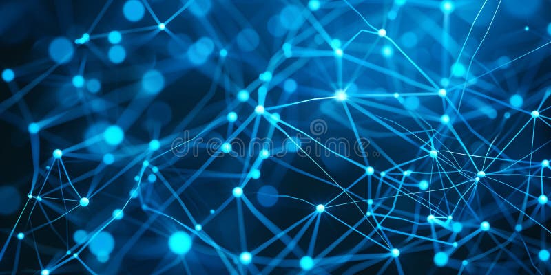 Illustration of Blue Background with Contact Lines, Network ...