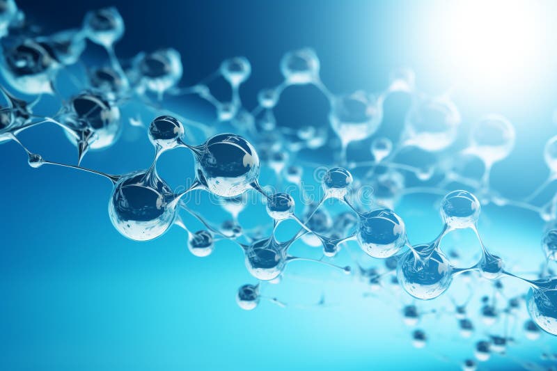Illustration of Blue Background with Hydrogen Molecule. Generative AI ...