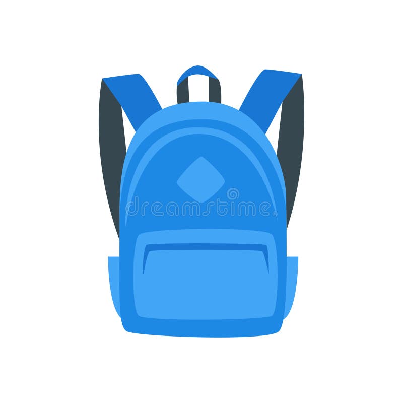 Blue Backpack on a Stack of Books Stock Illustration - Illustration of ...