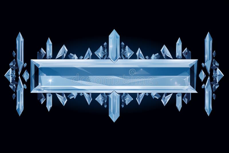 An Illustration of a Blue Banner with Crystals on it Stock Illustration ...