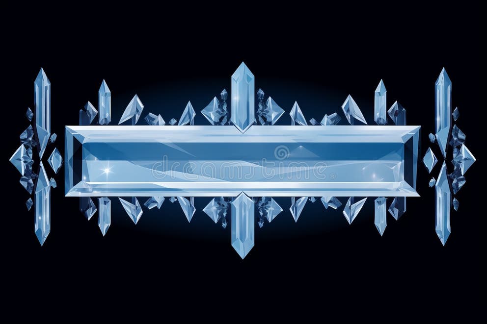 An Illustration of a Blue Banner with Crystals on it Stock Illustration ...