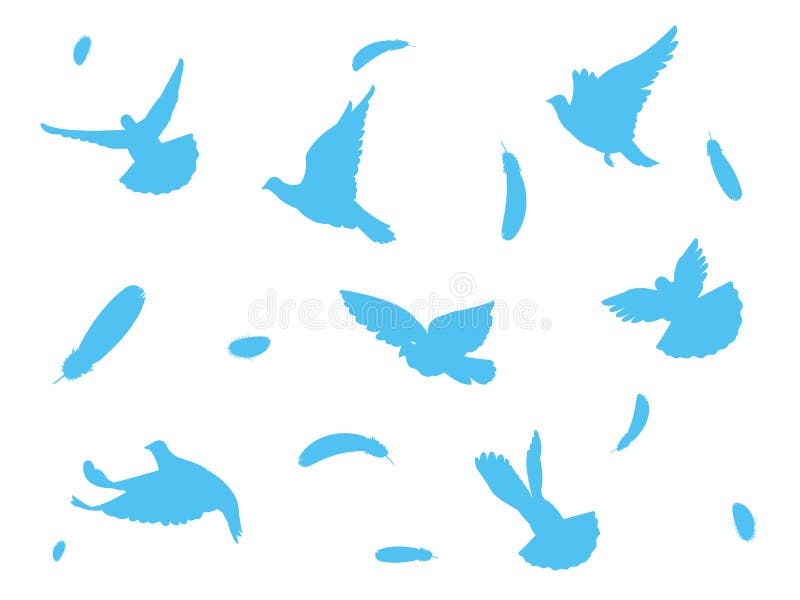Blue Bird Flying Silhouette