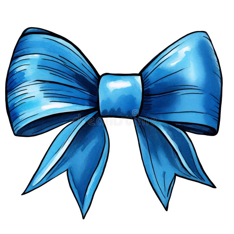Illustration of a Blue Bow Pattern on a White Background. Stock ...