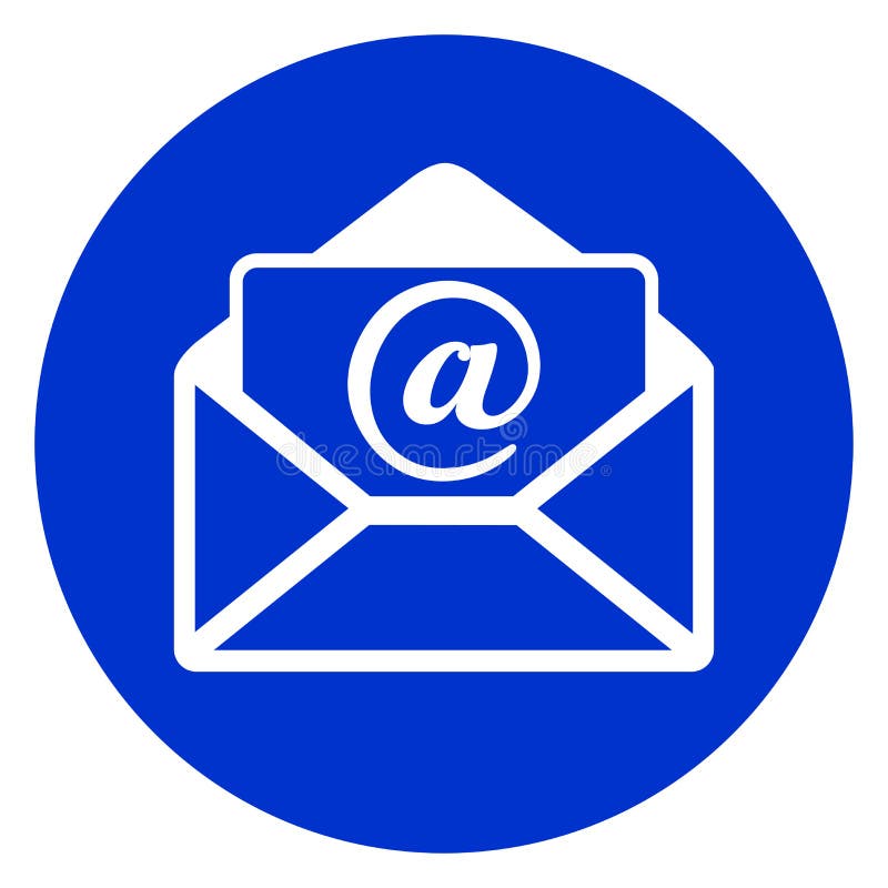 Blue mail icon with arrow stock vector. Illustration of correspondence ...