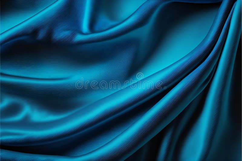 Blue Cloth Background Fabric, Creative Digital Illustration Painting ...