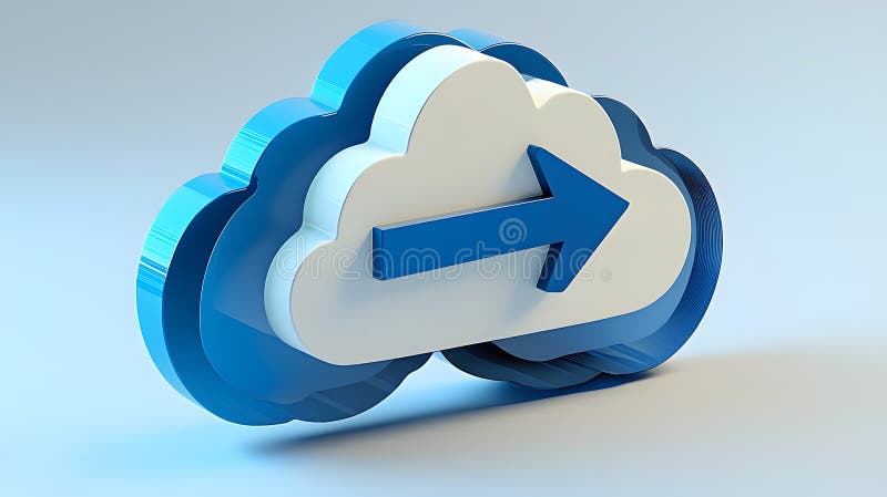 Illustration of a Blue Cloud with an Arrow Symbol Stock Illustration ...