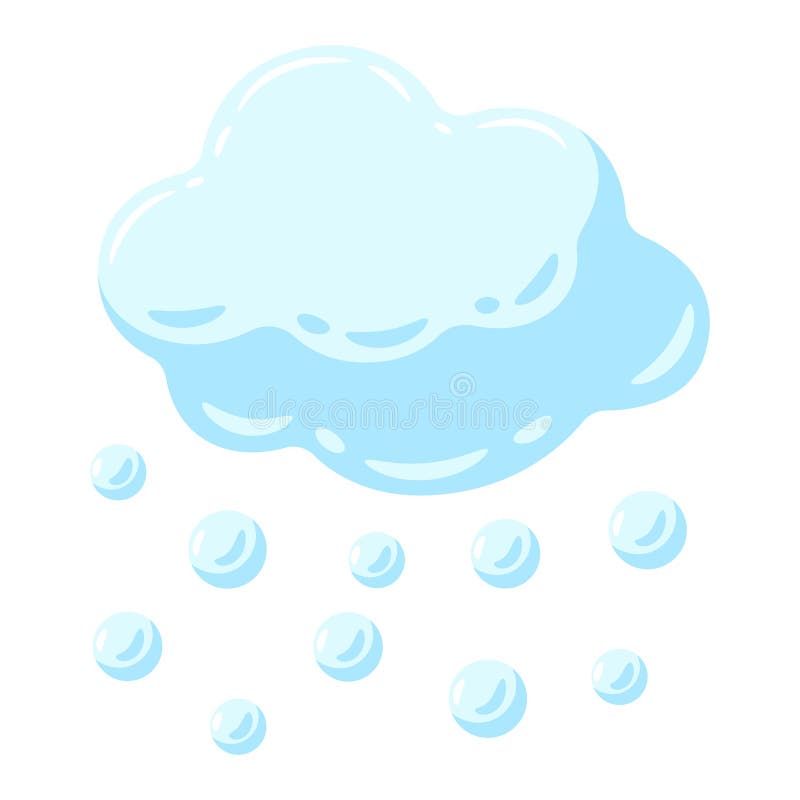 Illustration of Blue Cloud and Hail. Cartoon Image of Snow. Stock ...