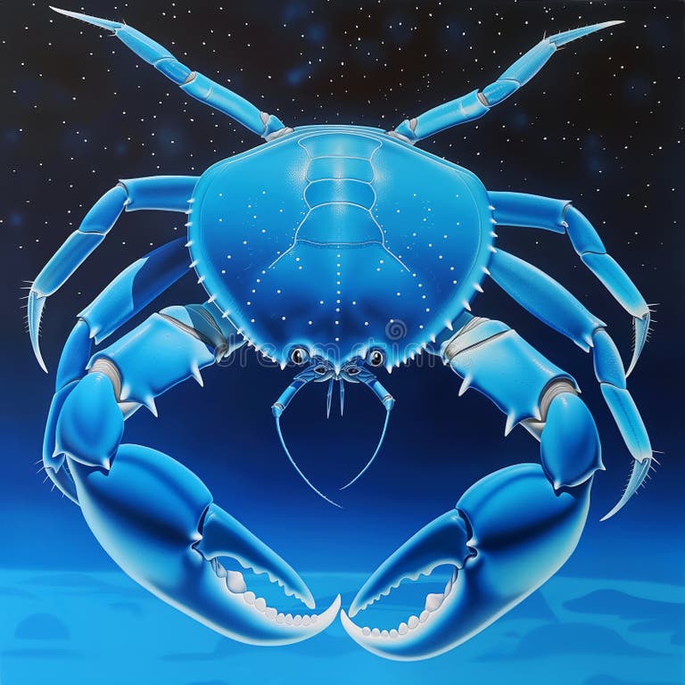 Zodiac Cancer Sign Blue Stock Illustrations 3 849 Zodiac Cancer Sign