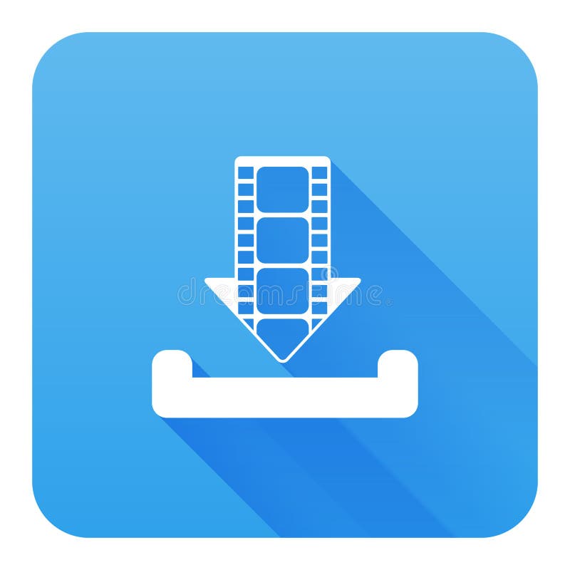 Illustration Of Blue Download Icon On White Background Stock ...