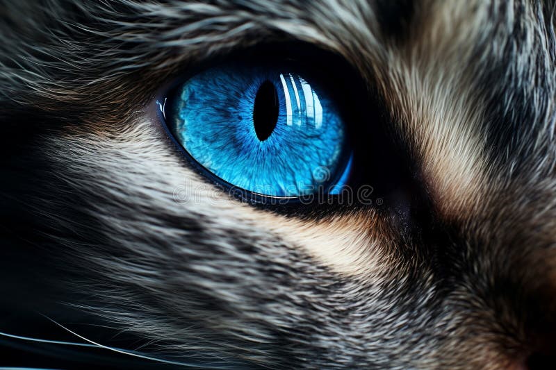 Illustration of Blue Eye of the Cat. Generative AI Stock Illustration ...