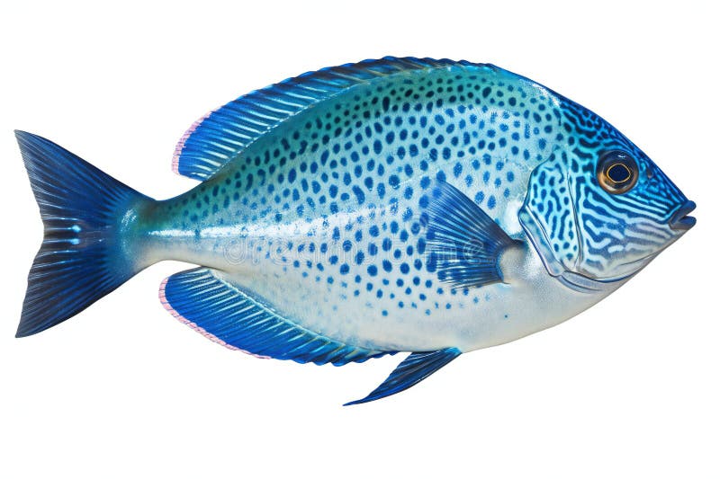 Blue Fish on a Blue Background, Digital Drawing Stock Illustration ...