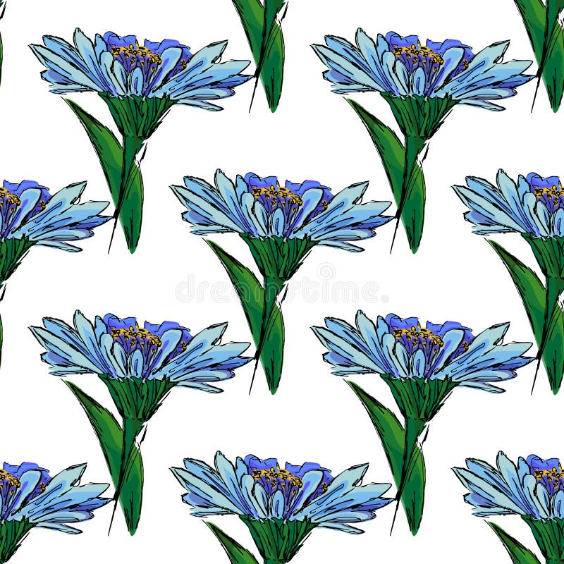 Illustration of a Bee on a Flower, Pollination, Hand-drawing. Stock ...