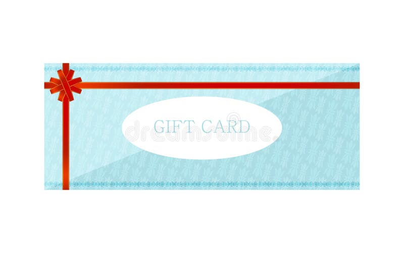 Illustration of Blue Gift Card with Wrapping Ribbon. Stock Vector ...