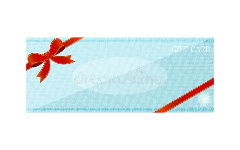 Illustration of Blue Gift Card with Wrapping Ribbon.Vector Illustration ...