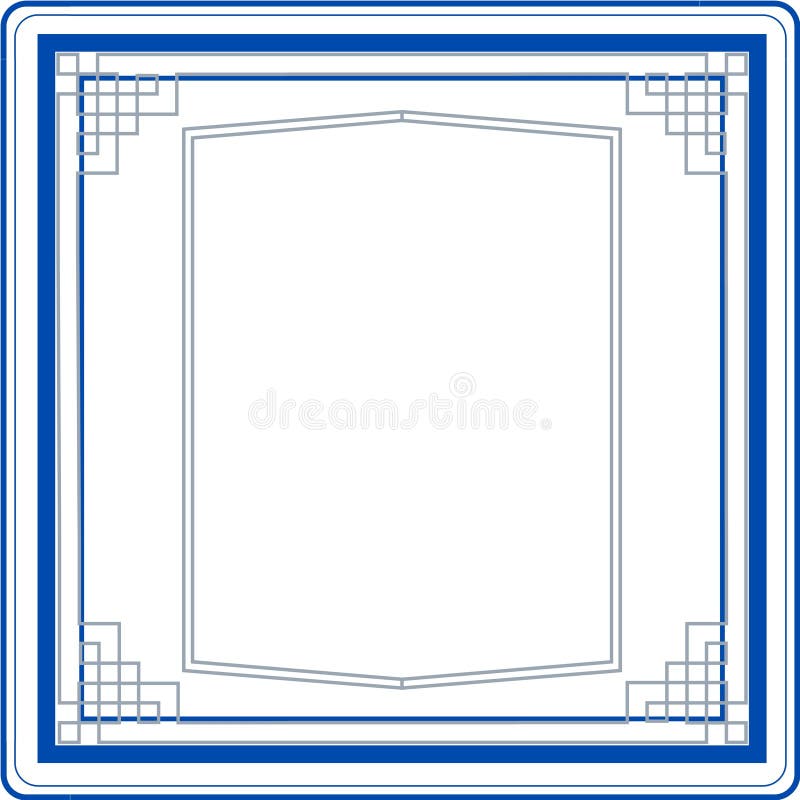 Illustration of a Blue and Gray Decorated Frame with Space for Your ...