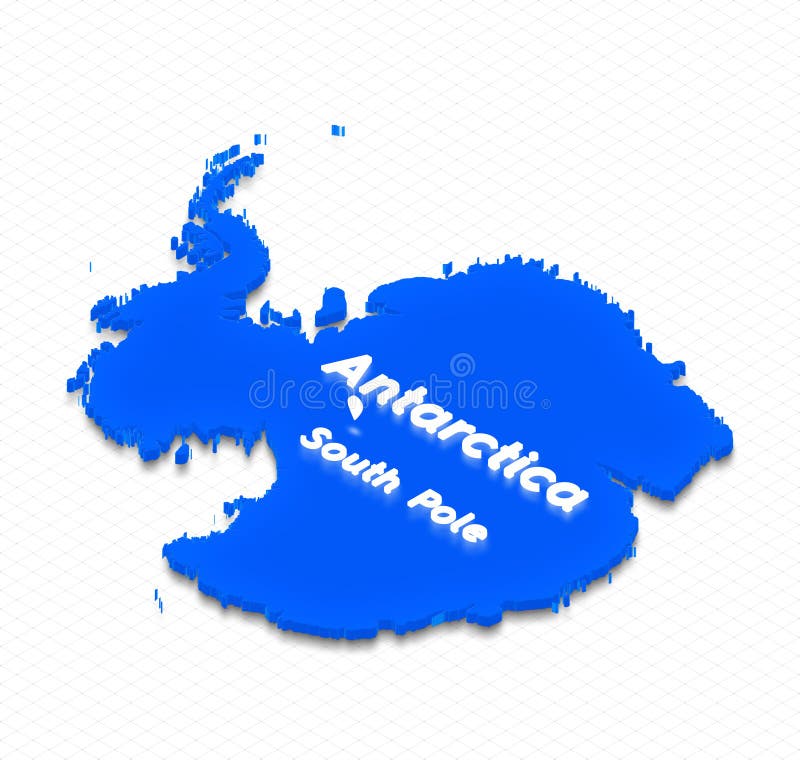 Map of Antarctica. 3D Isometric Perspective Illustration Stock ...