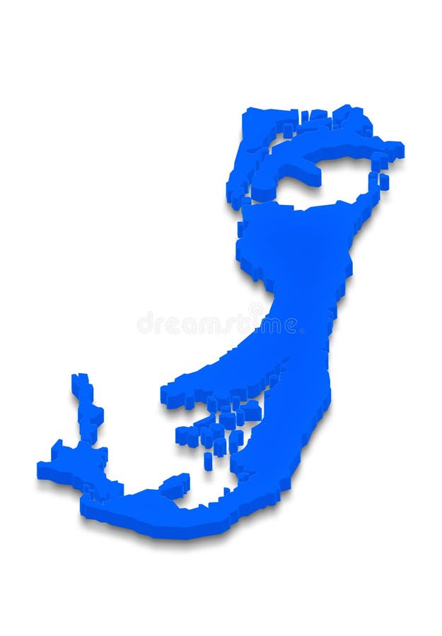 Map of Bermuda. 3D Isometric Perspective Illustration Stock ...