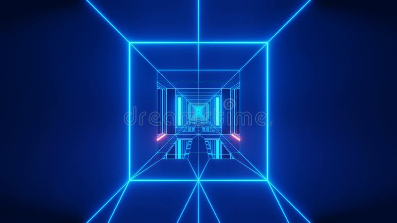 Illustration of Blue Lights in Rectangular Shape Flowing into One ...
