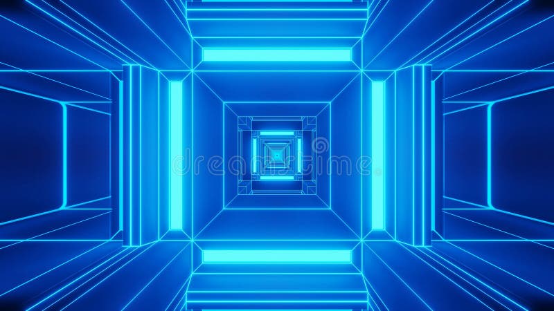 Illustration of Blue Lights in Rectangular Shape Flowing into One ...