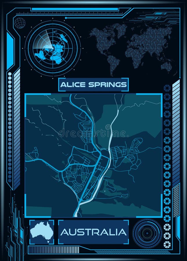 Illustration of the Blue Map of Alice Springs Stock Illustration ...