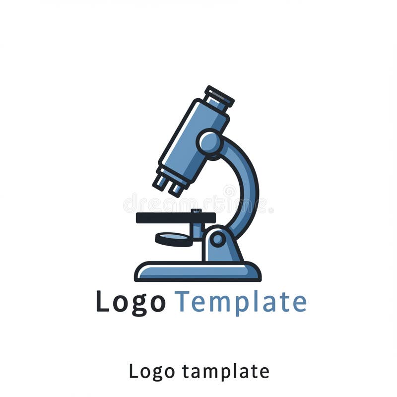 Illustration of a Blue Microscope, Stylized in a Cartoonish Manner. the ...