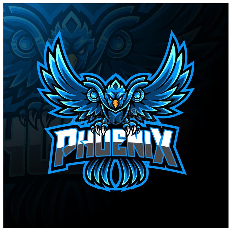 Blue Phoenix Esport Mascot Logo Design Stock Vector - Illustration of ...