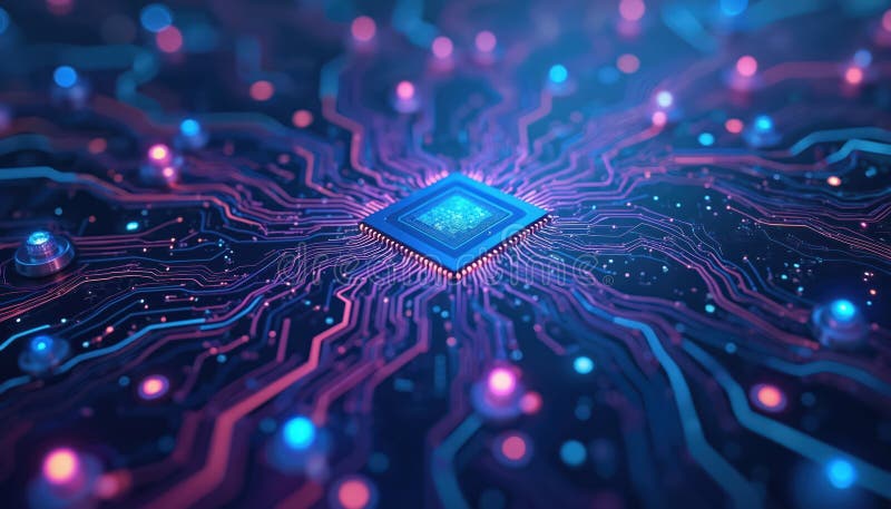 Illustration of Blue Purple Tech Background Featuring Intertwined ...