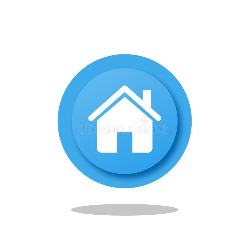 Illustration of a Blue Round Sign with a House Icon on an Isolated ...