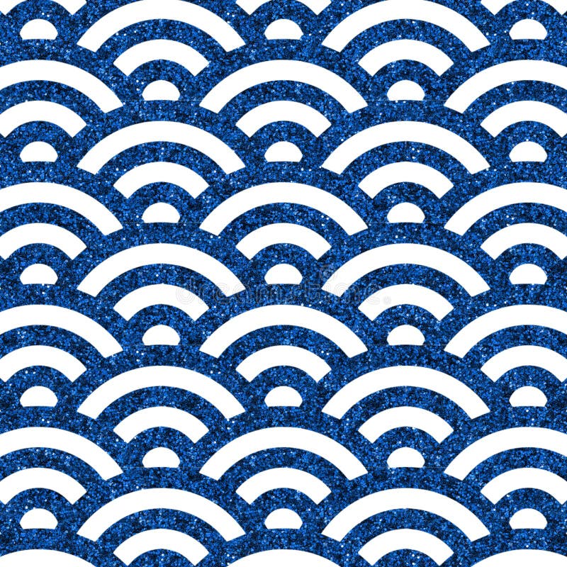 Illustration of a Blue Seigaiha Pattern for Wallpapers and Backgrounds ...