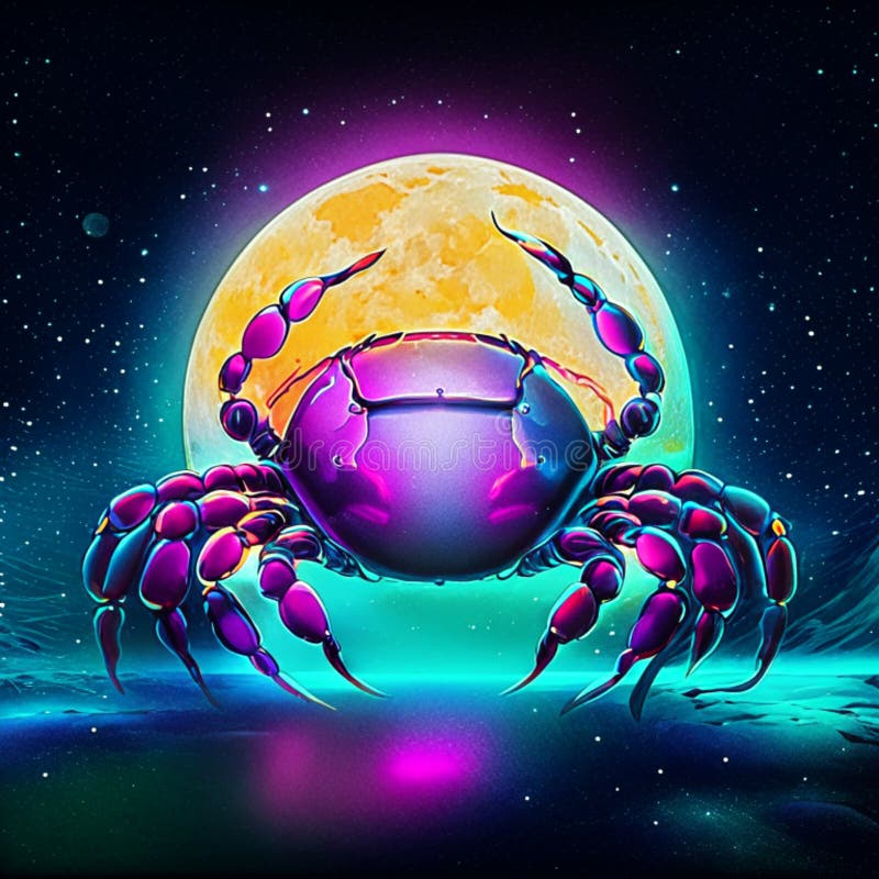 Illustration of a Blue Spider on the Background of a Full Moon AI ...