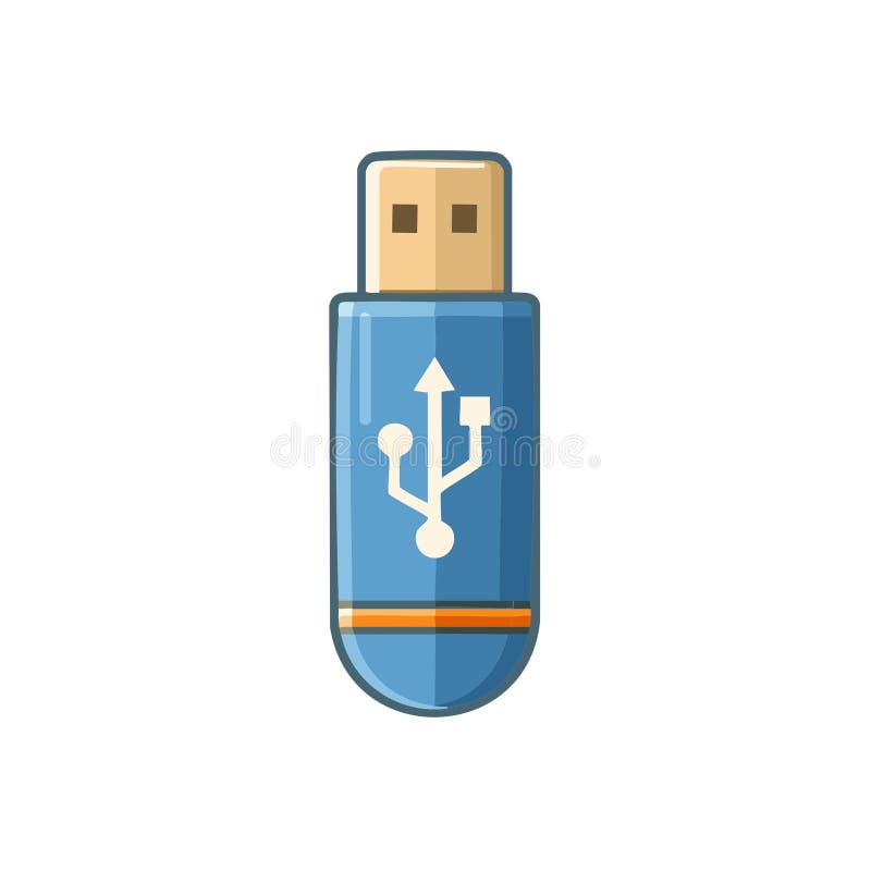 Illustration of a Blue USB Flash Drive, Data Storage Device for ...