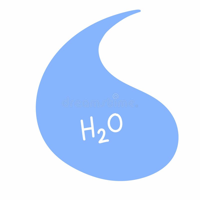 Illustration of a Blue Water Sign , Text H2O Stock Illustration ...